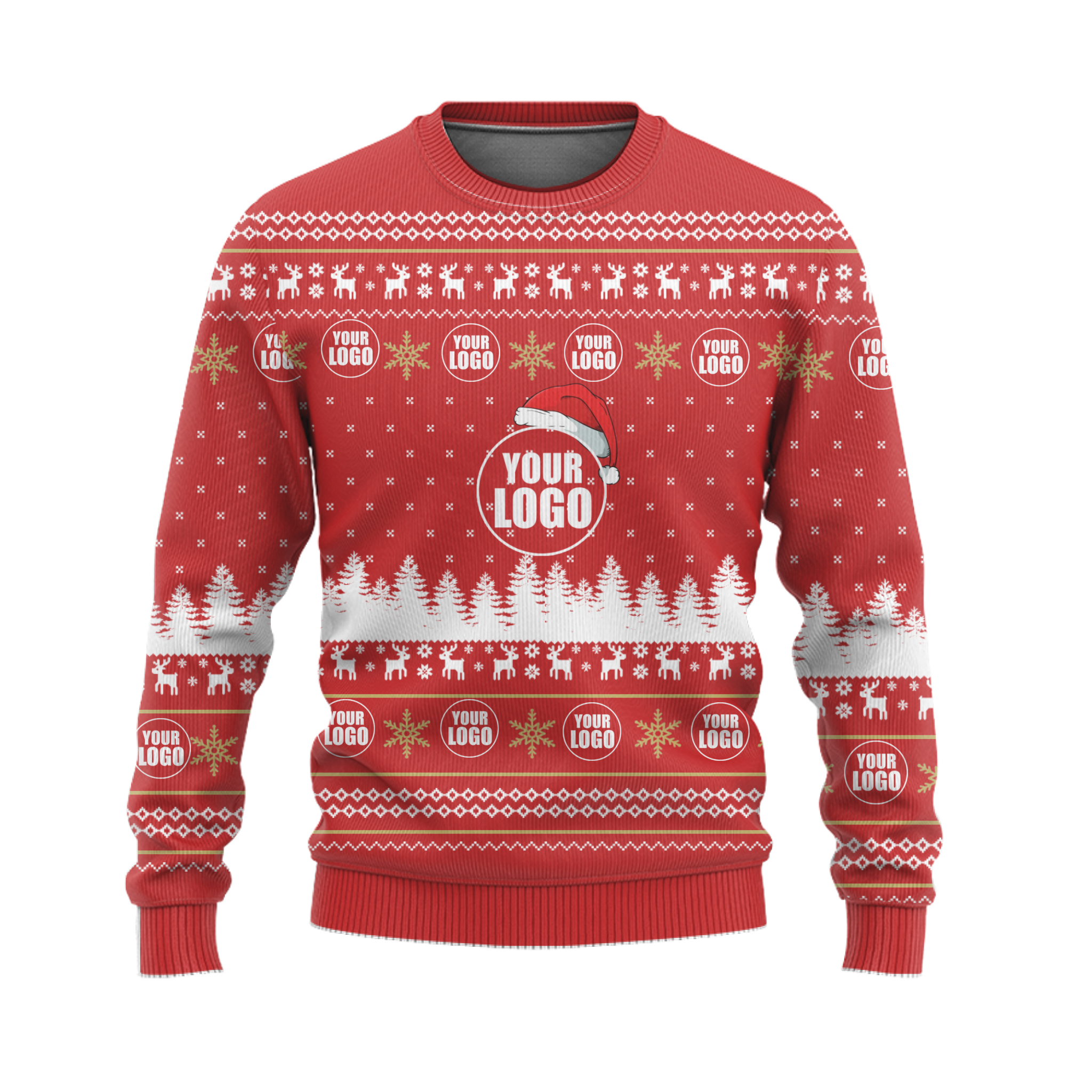 Simple Custom Logo Holiday Sweater Live Preview | Ugly Christmas Sweater